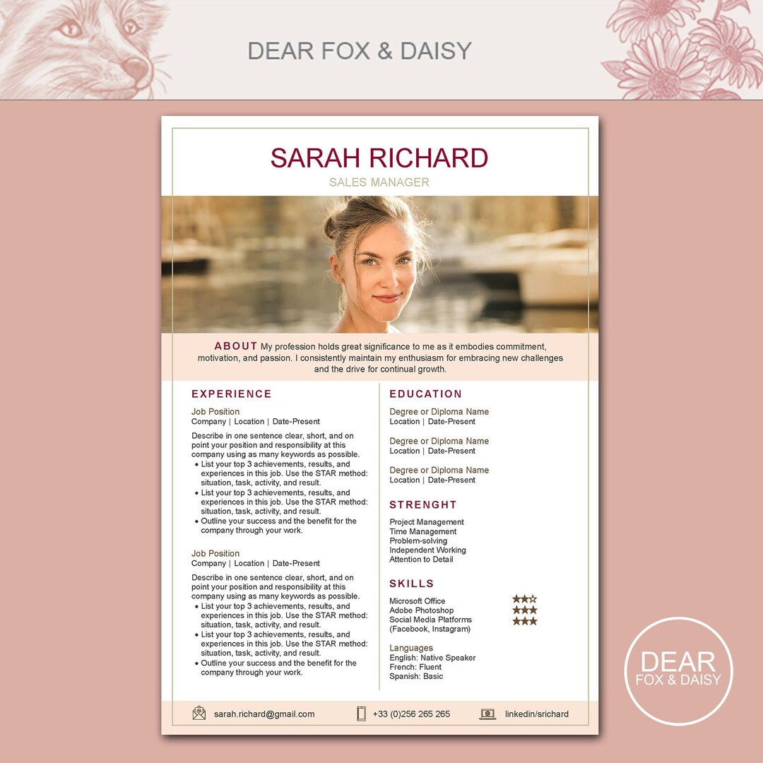 Creative Modern Resume Template Word | CV Design | Professional ...