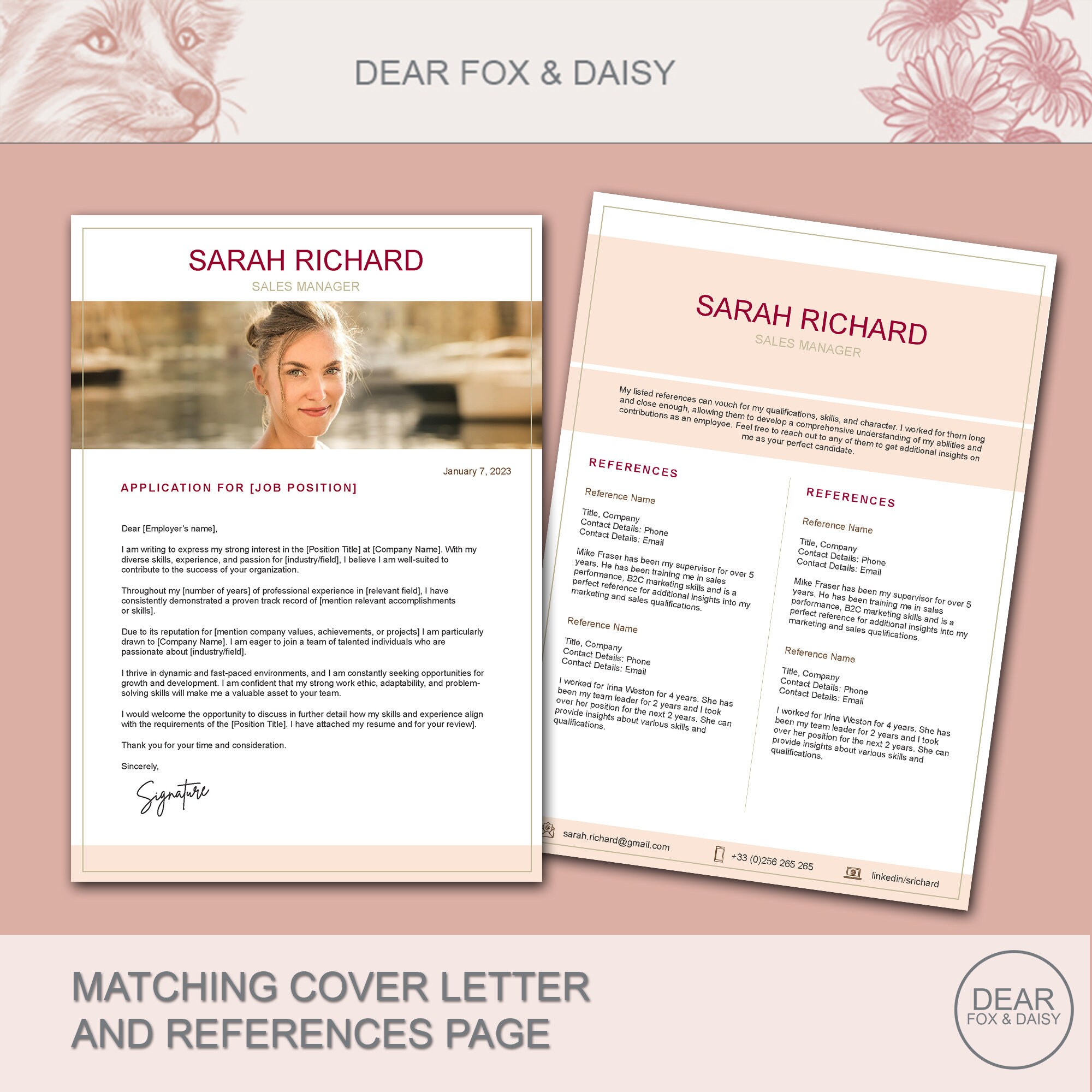 Creative Modern Resume Template Word CV Design Professional Curriculum ...