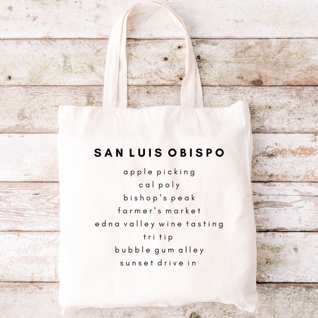 San Luis Obispo Eco Tote, San Luis Obispo Gift, San Luis Obispo, San ...