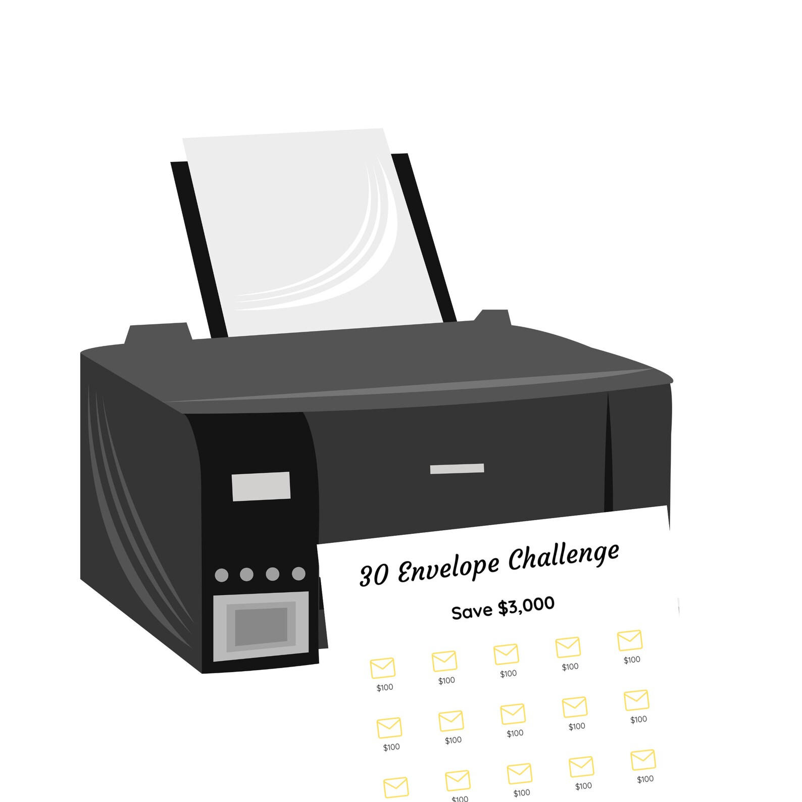 30 Envelope Challenge Printable, Money Savings Challenge, Digital ...