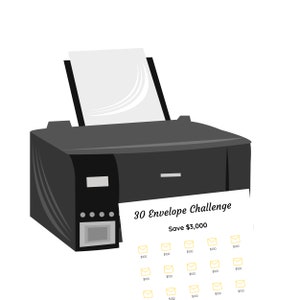 30 Envelope Challenge Printable, Money Savings Challenge, Digital ...