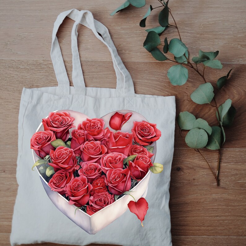 Valentine's Day Watercolor Clipart 8 Romantic Rose Heart Pngs, High ...