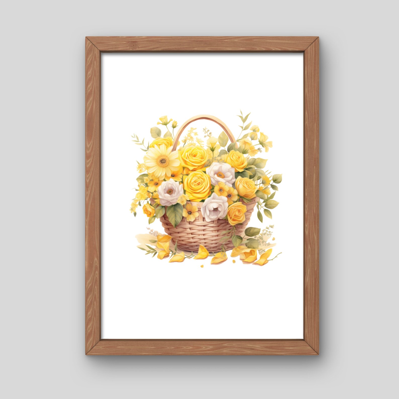 Botanical Basket Clipart With Watercolor Sunflowers Transparent, High ...