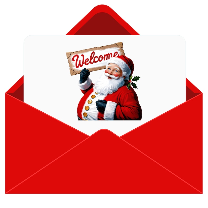 4santa Claus Welcome Sign PNG, Christmas Clipart, Merry Christmas ...