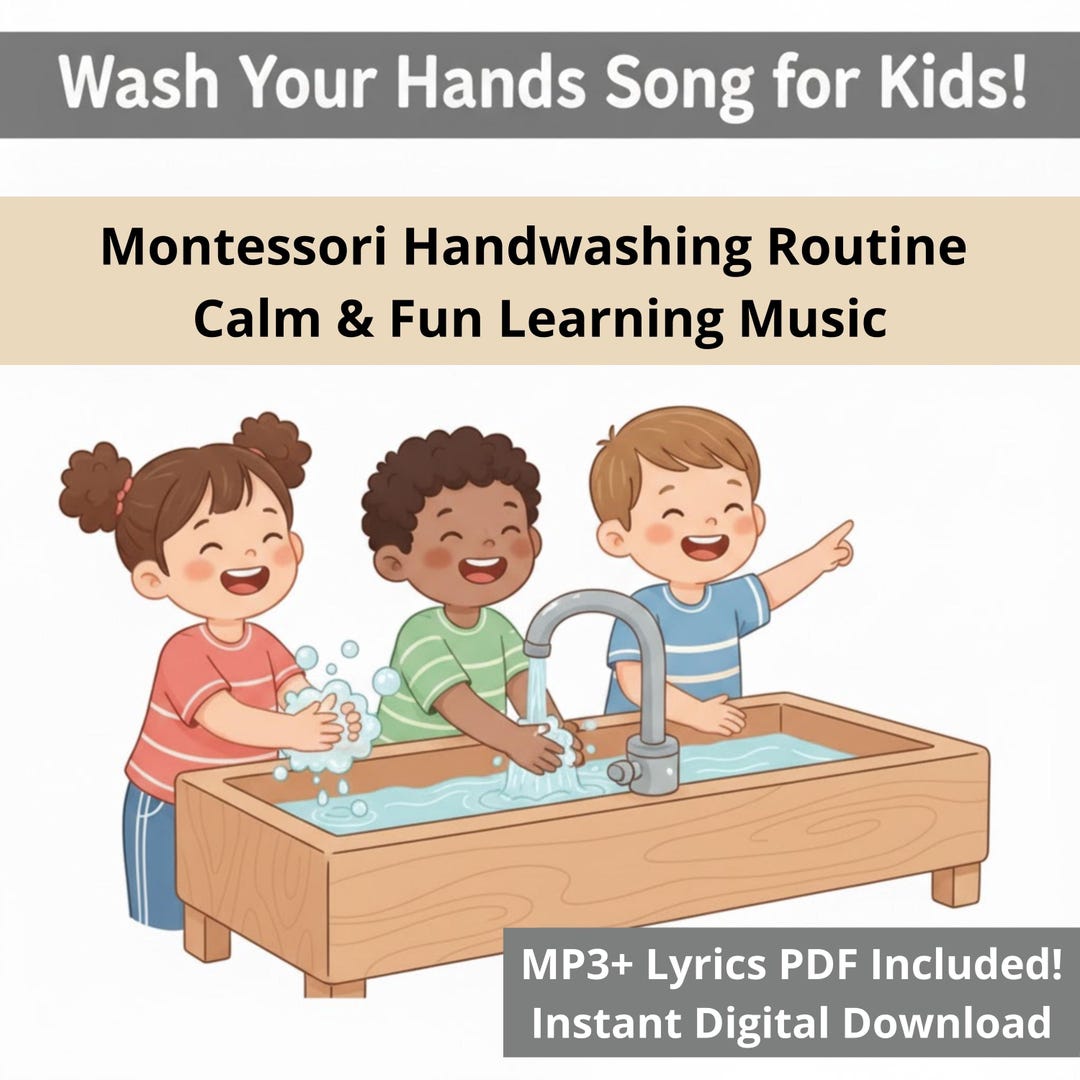 Montessori Handwashing Song for Kids (MP3 + Lyrics PDF) - Etsy