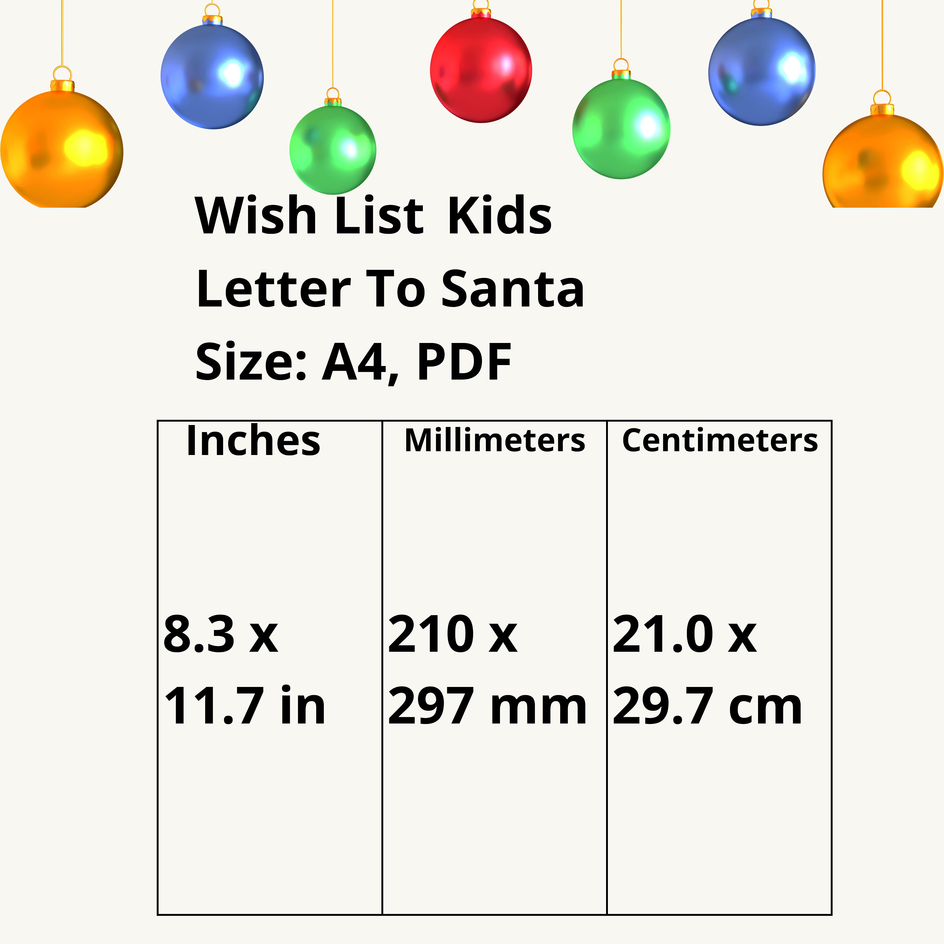Printable Christmas Wish List for Kids - Holiday Letter to Santa (PDF ...