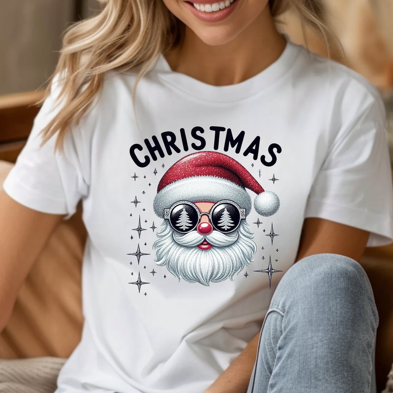 Glitter Santa Claus With Glasses PNG: Christmas Digital Art ...