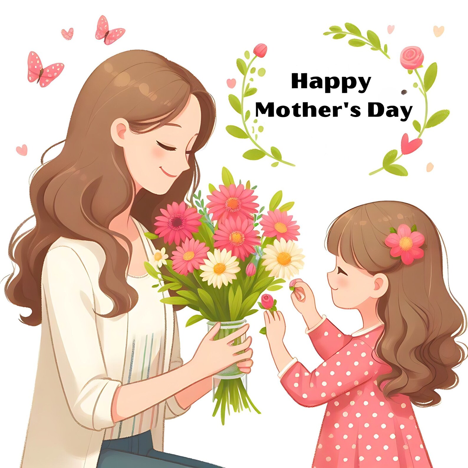 10 Happy Mother's Day Flower Clipart -daughter Flowers for Mom ...