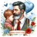 5 Watercolor Father's Day Clipart - Dad and Boy Clipart , Digital ...