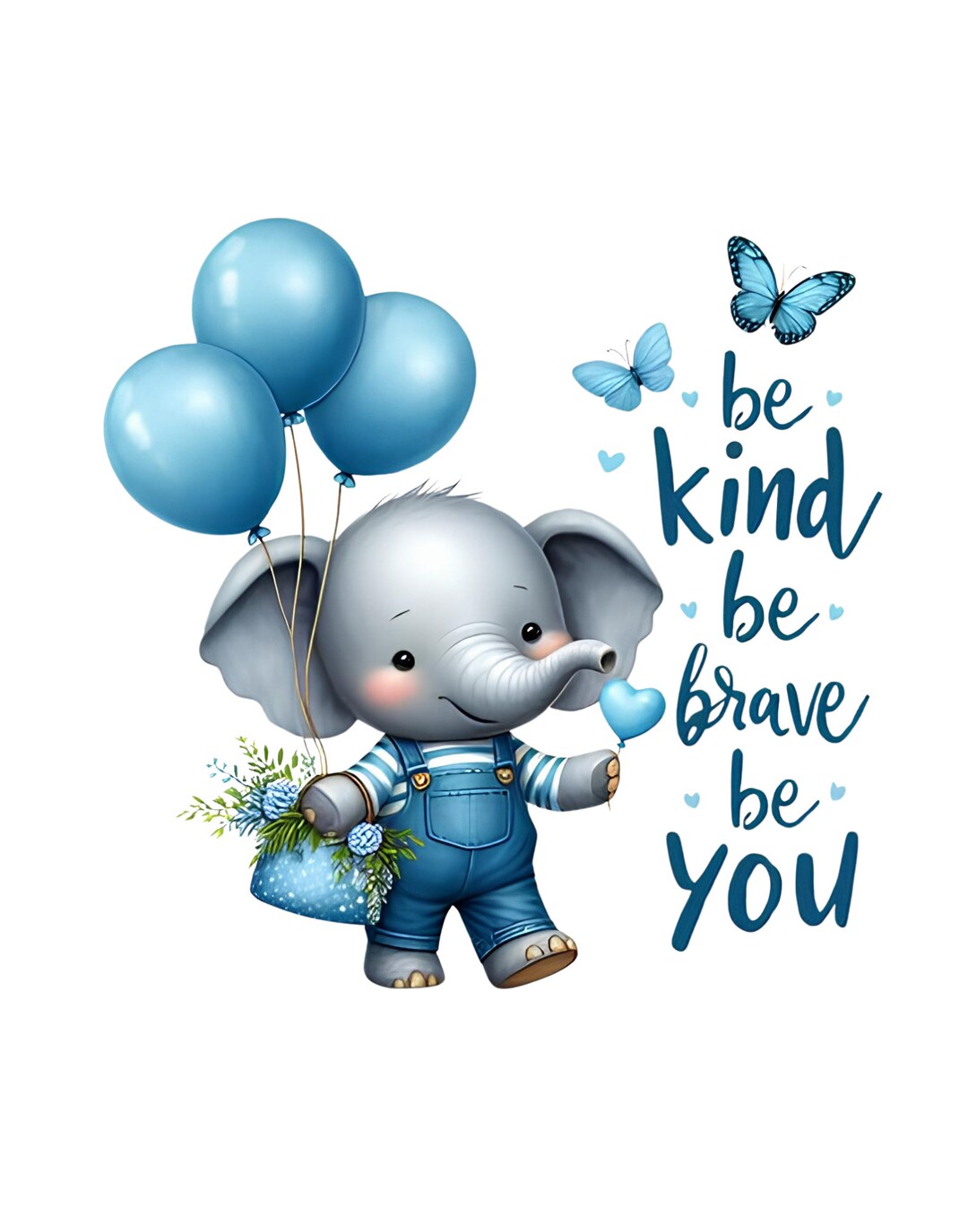 Set of 2 Cute Elephants With Motivational Quotes, Wall Art Prints for ...