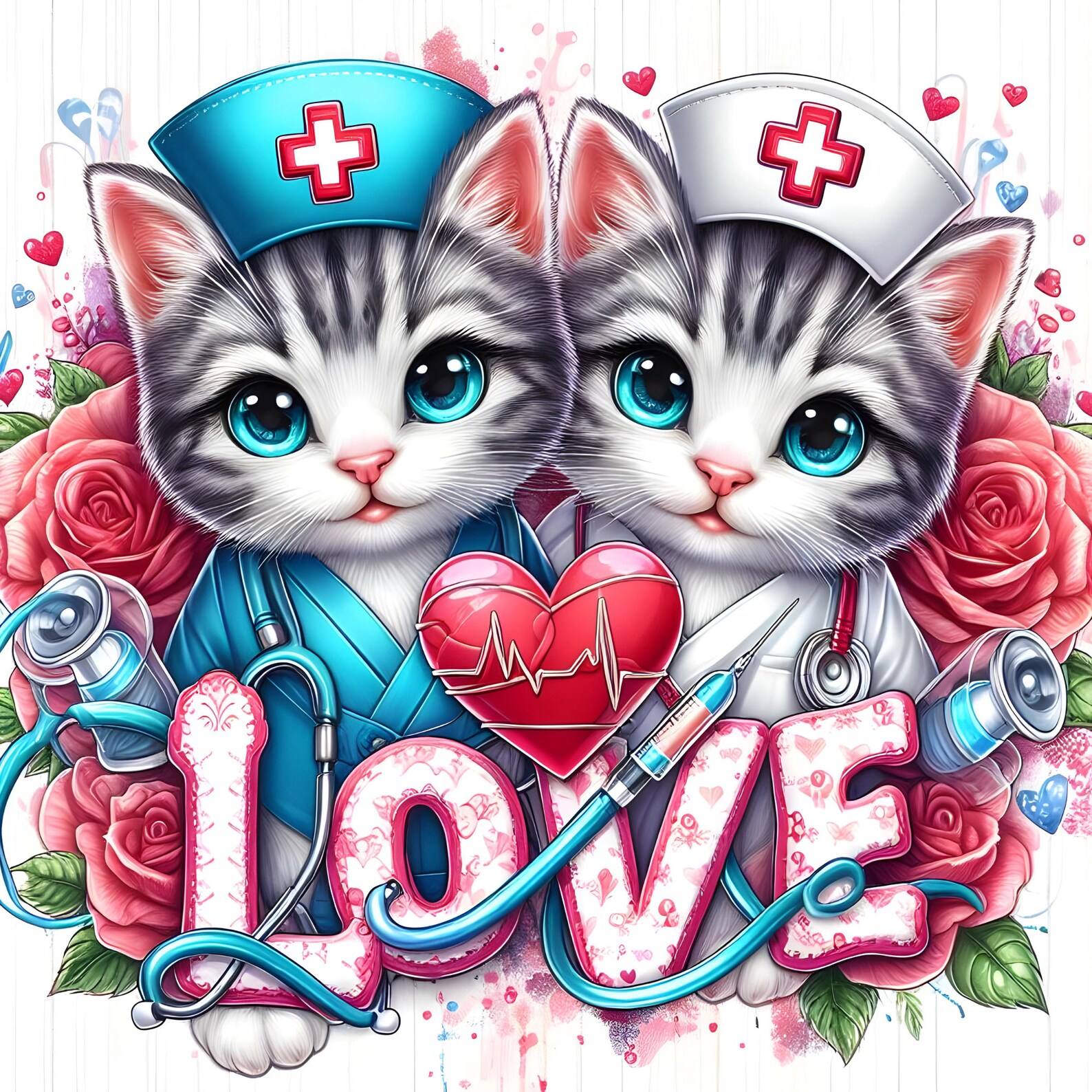 4nurse Cat Png Clipart Sublimation, Cat Download Design, Nurse Cat Png ...