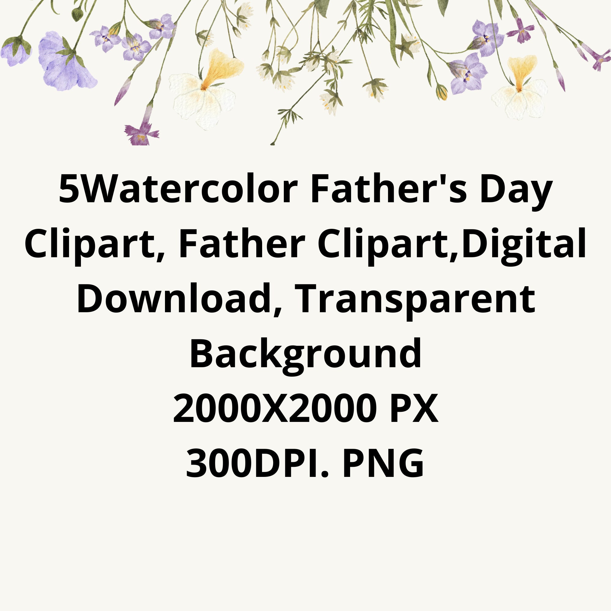 5 Watercolor Father's Day Clipart Dad and Boy Clipart , Digital ...