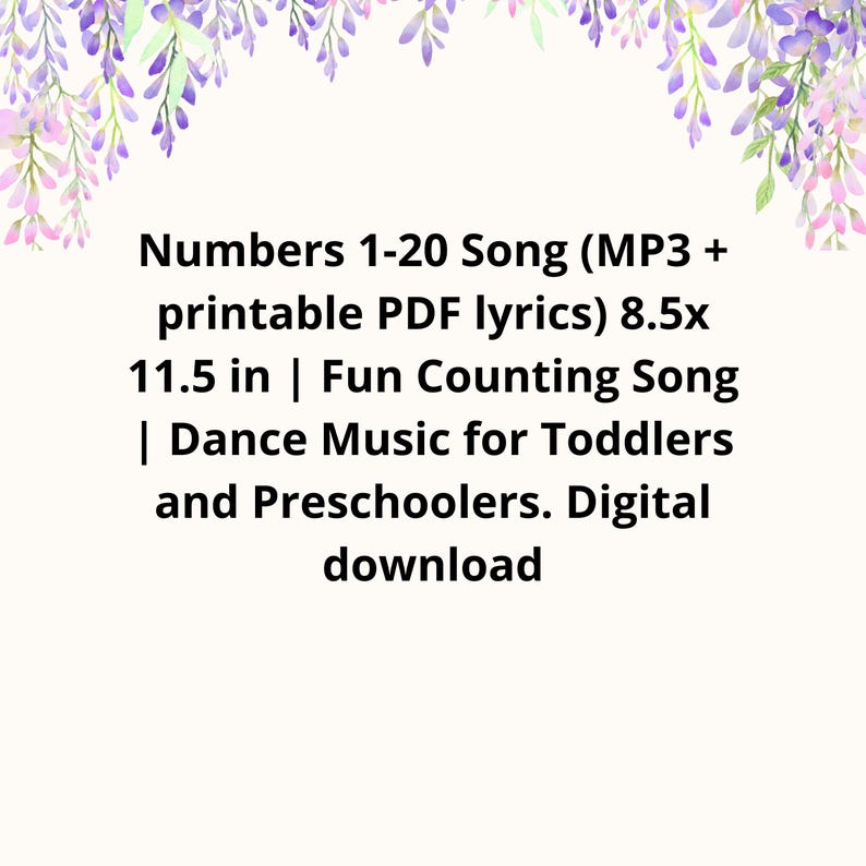 Numbers 1-20 Song (MP3 + Printable PDF Lyrics) | Fun Counting Song ...
