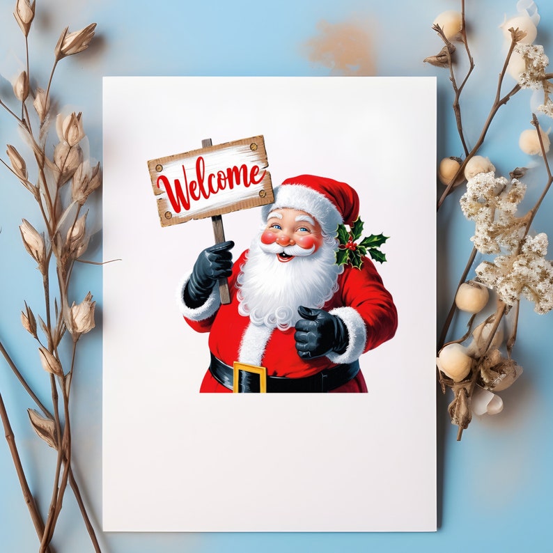 4santa Claus Welcome Sign PNG, Christmas Clipart, Merry Christmas ...
