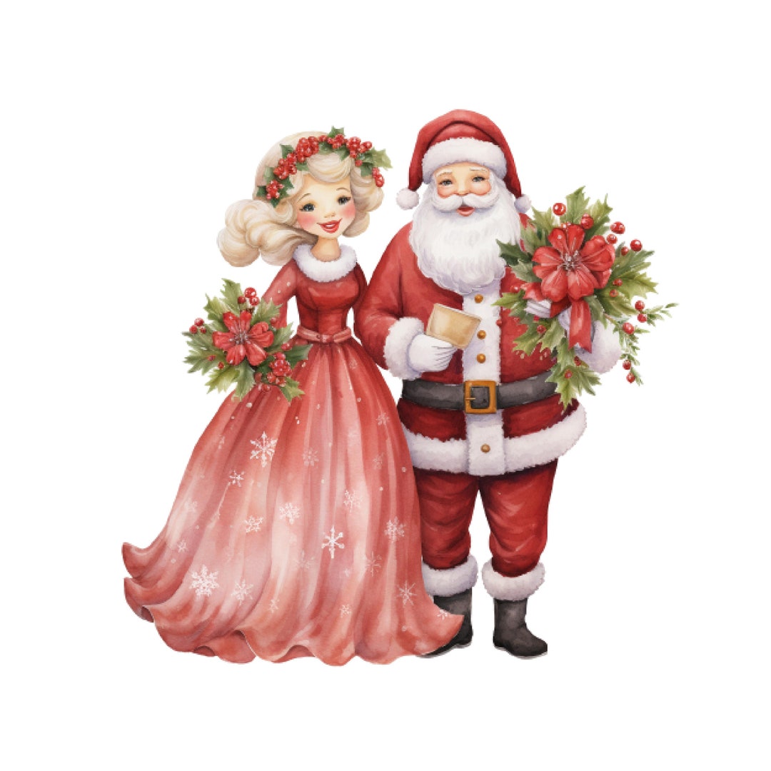 Santa and Mrs. Claus - Christmas Clipart - Santa Claus - Clip Art Set ...