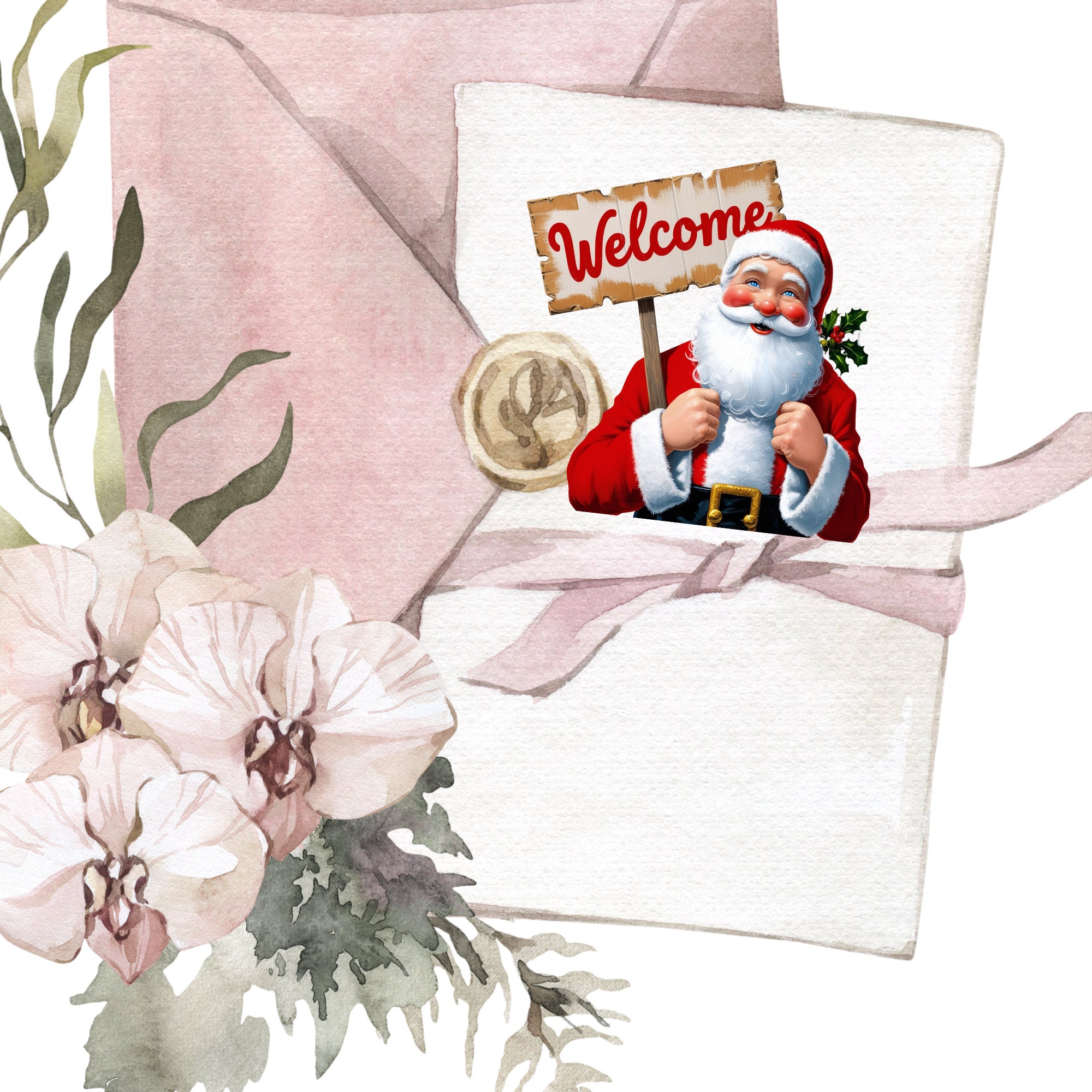 4santa Claus Welcome Sign PNG, Christmas Clipart, Merry Christmas ...