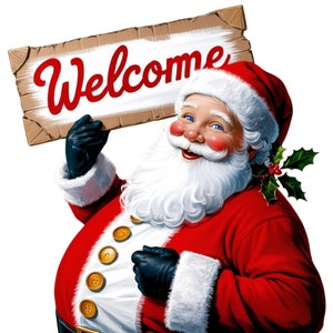4santa Claus Welcome Sign PNG, Christmas Clipart, Merry Christmas ...