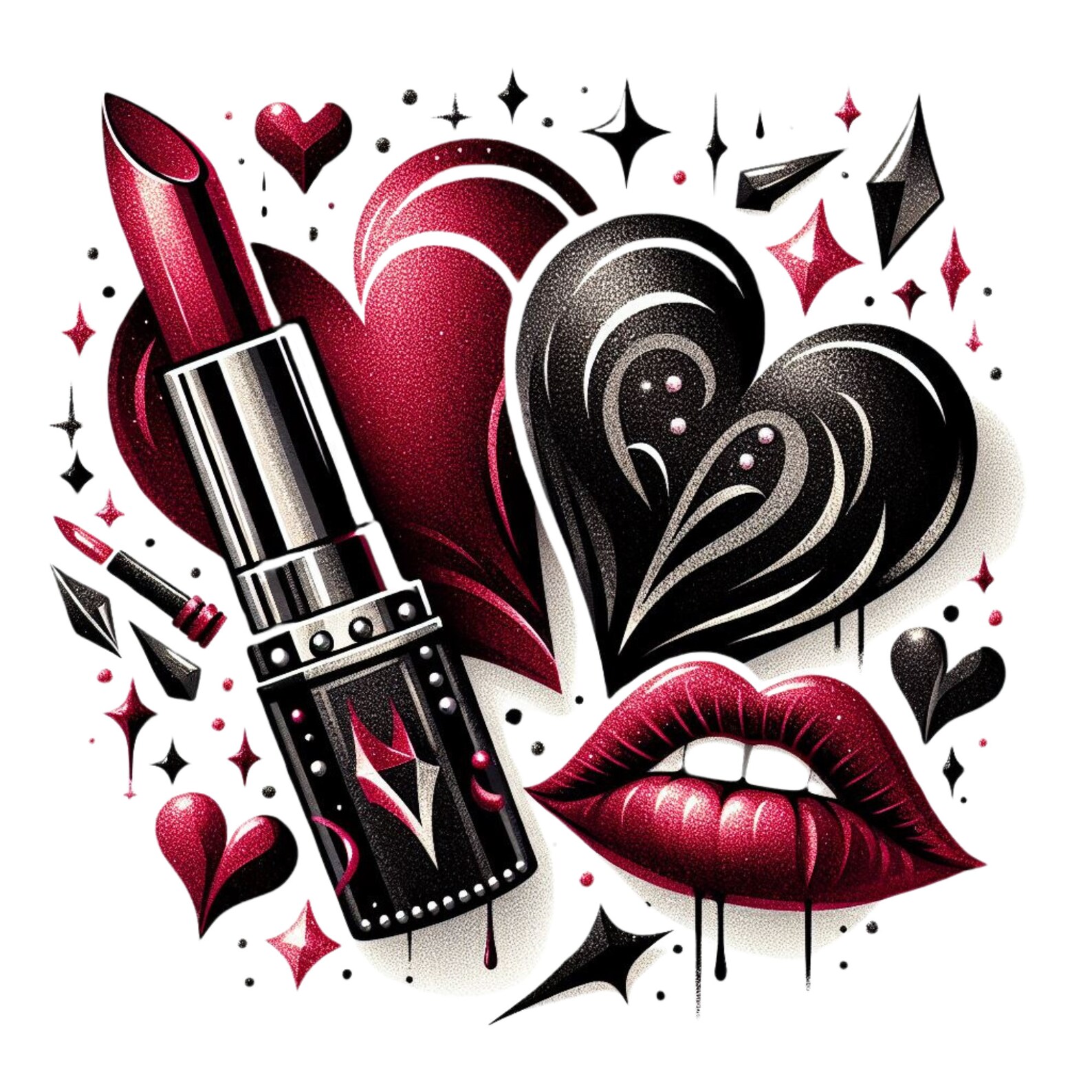 9 Adorable Watercolor Heart Lipstick Clipart - Printable PNG Files ...