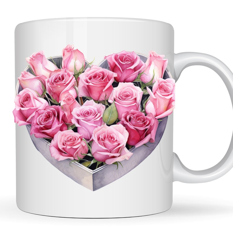 Valentine's Day Watercolor Clipart 8 Romantic Rose Heart Pngs, High ...