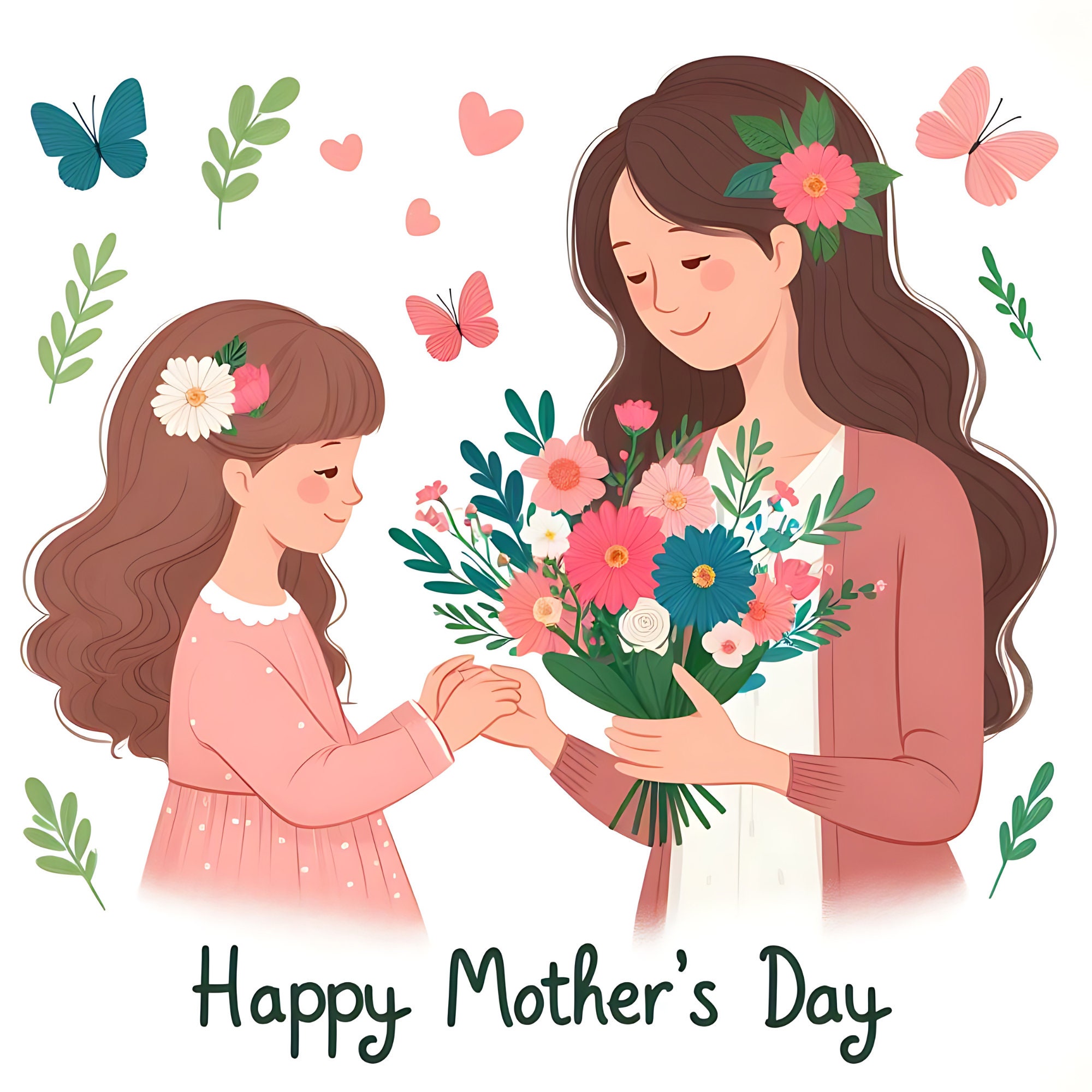 10 Happy Mother's Day Flower Clipart daughter Flowers for Mom , Mothers ...