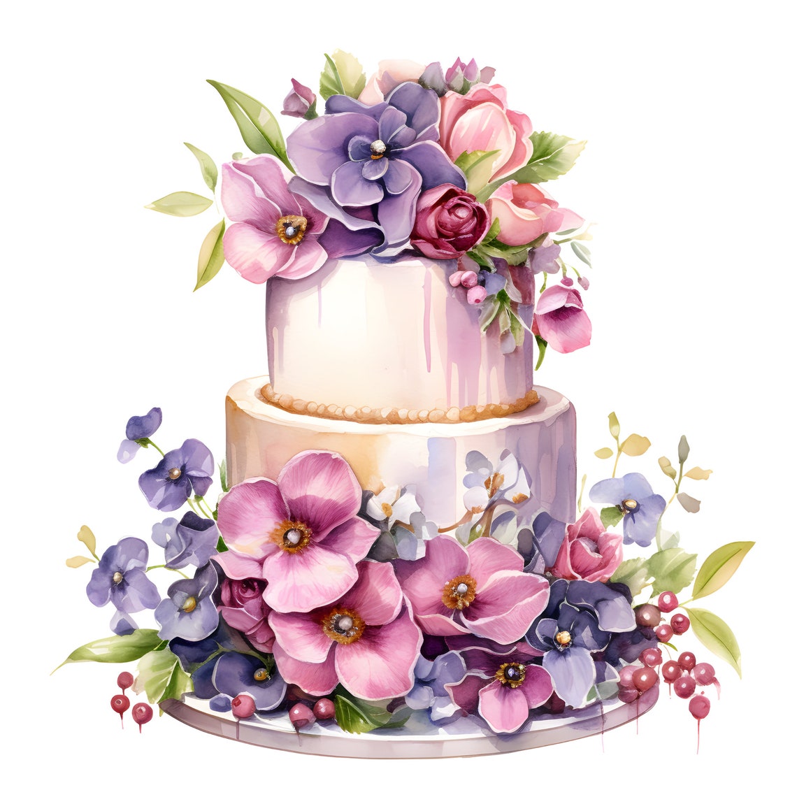 Wedding Cake Clipart Bundle Set of 8 High-quality PNG Files Digital ...