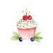 Watercolor Birthday Cupcakes Clipart - 8 PNG Pack, High-quality Digital ...