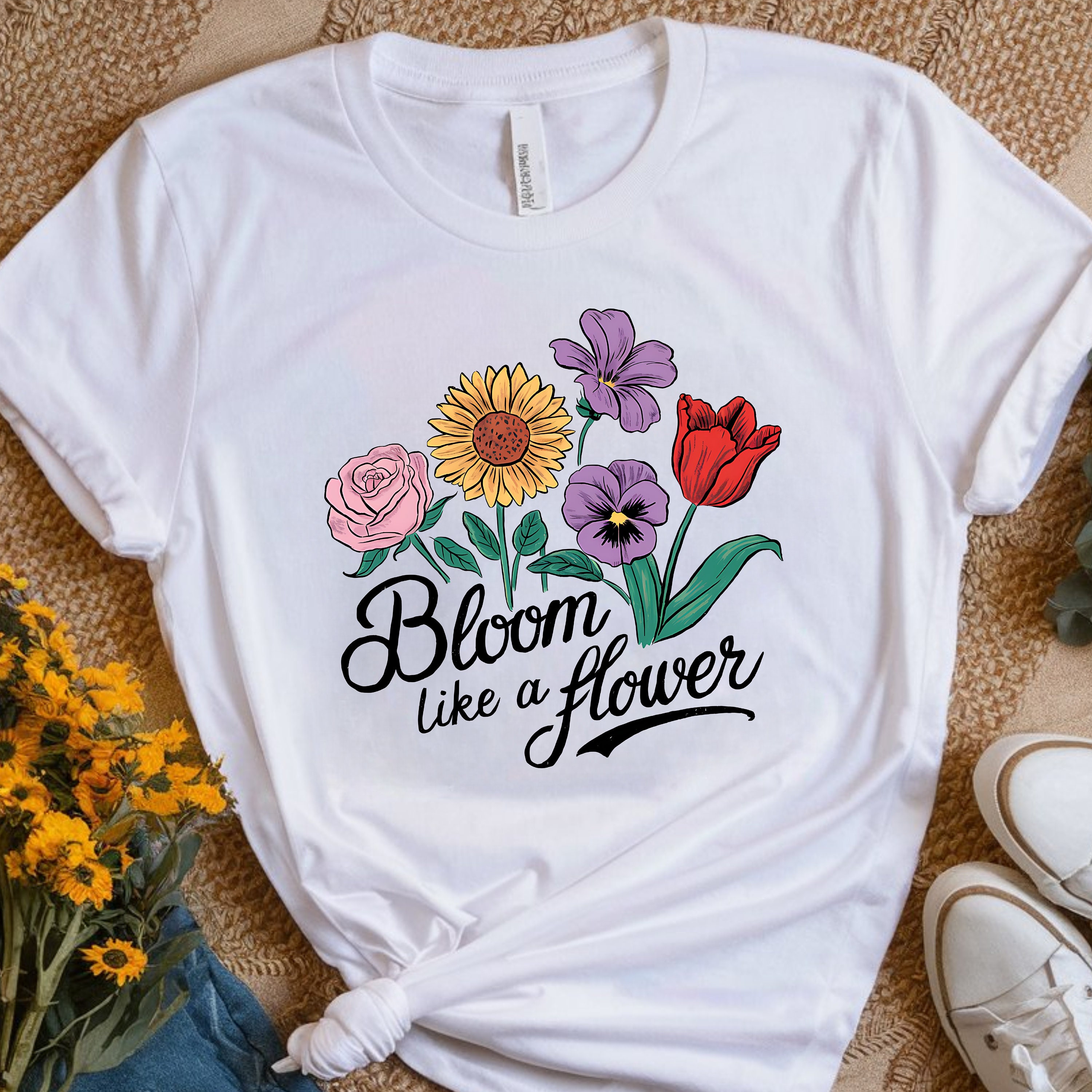 Bloom Like a Flower Quotes Clipart PNG Inspirational Gift, Gift for Mom ...