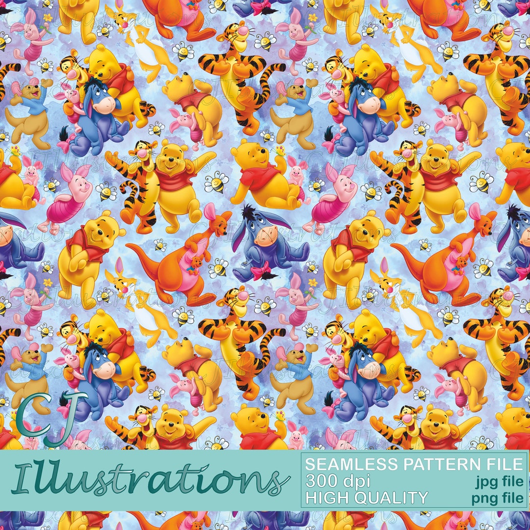 Winnie the Pooh Seamless Pattern DIGITAL DOWNLOAD Commercial Use ...