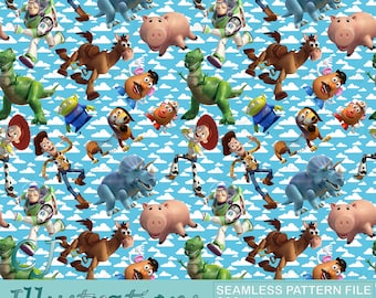 Cute Toy Story Seamless Pattern. Digital Paper. DIGITAL DOWNLOAD ...