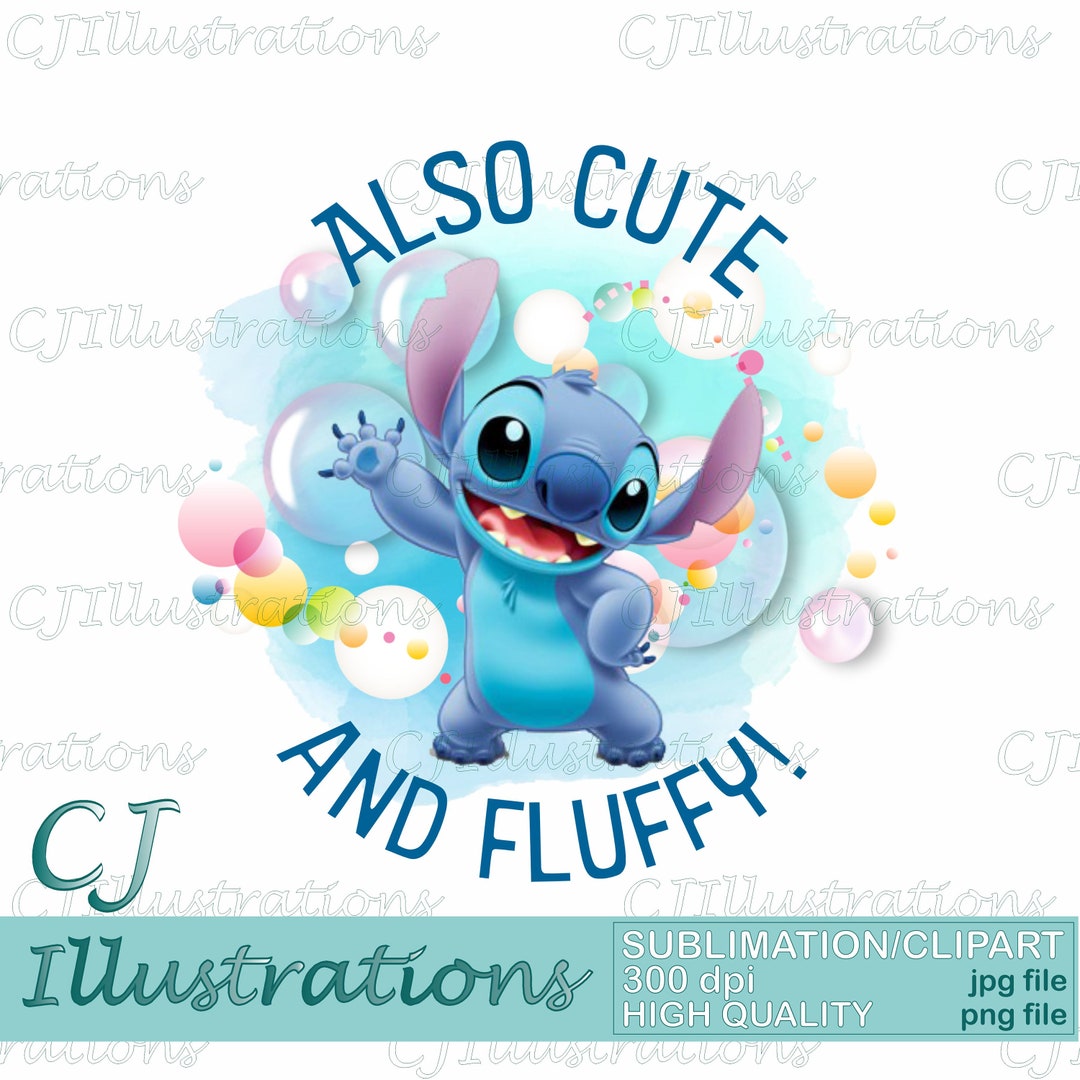 Cute and Fluffy Stitch Clipart Sublimation Design Digital Download PNG ...