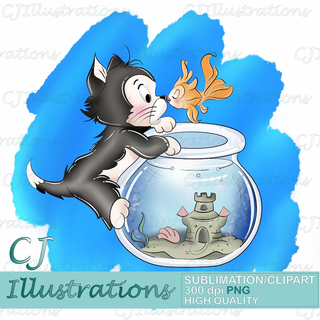 Cute Figaro and Cleo Clipart Pattern PNG DIGITAL DOWNLOAD Printable Background Design Pinocchio ...