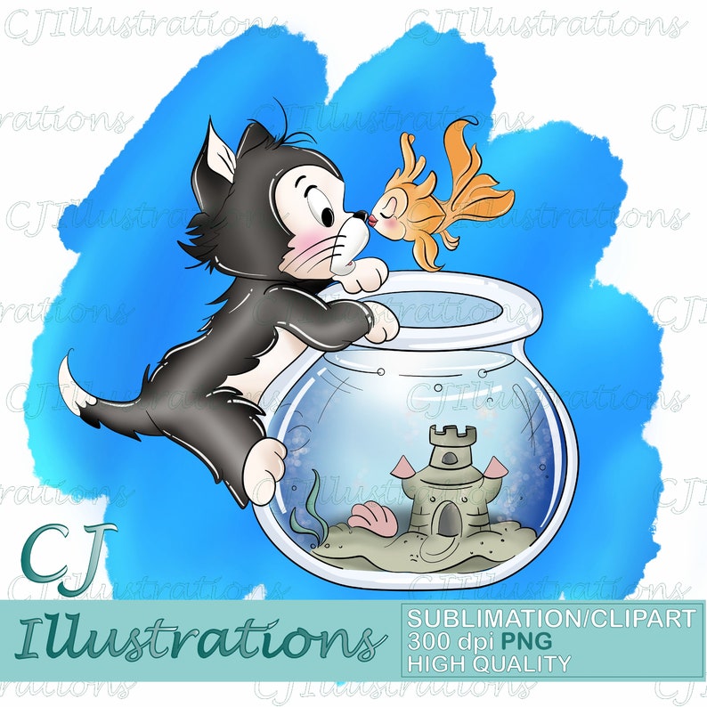 Cute Figaro and Cleo Clipart Pattern PNG DIGITAL DOWNLOAD Printable ...