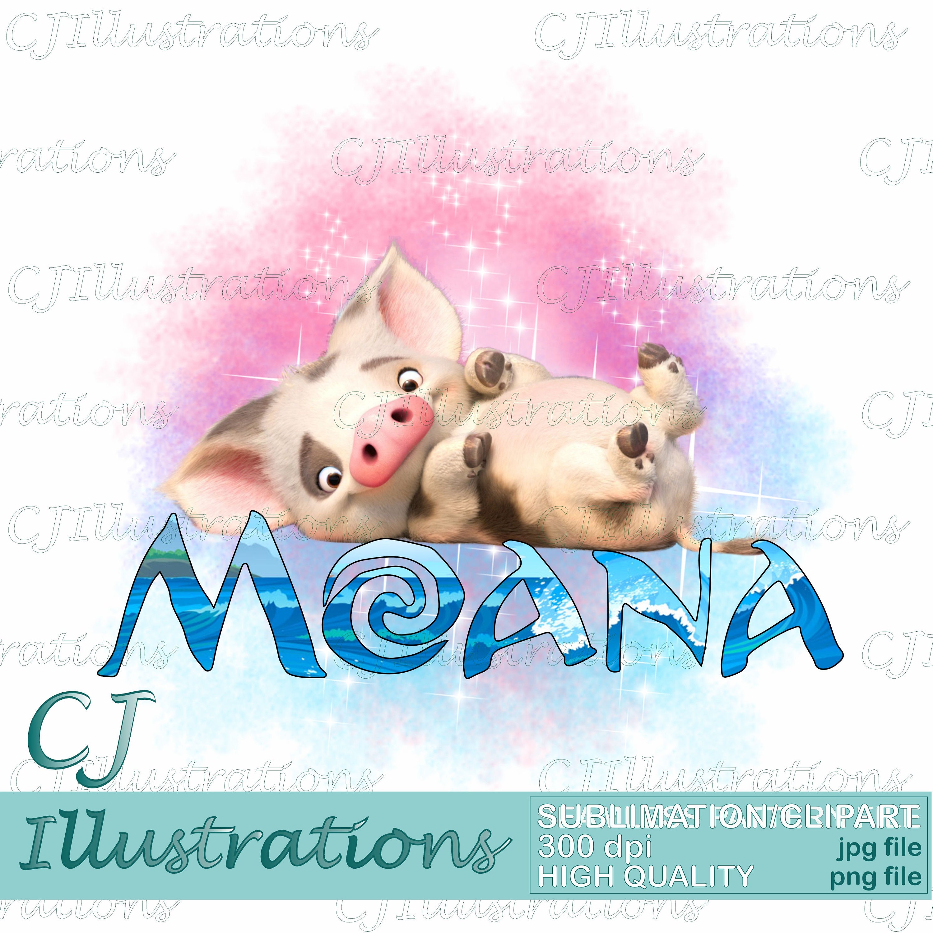 Cute Baby Moana Pua Pig Clipart Sublimation Design Digital Download PNG ...
