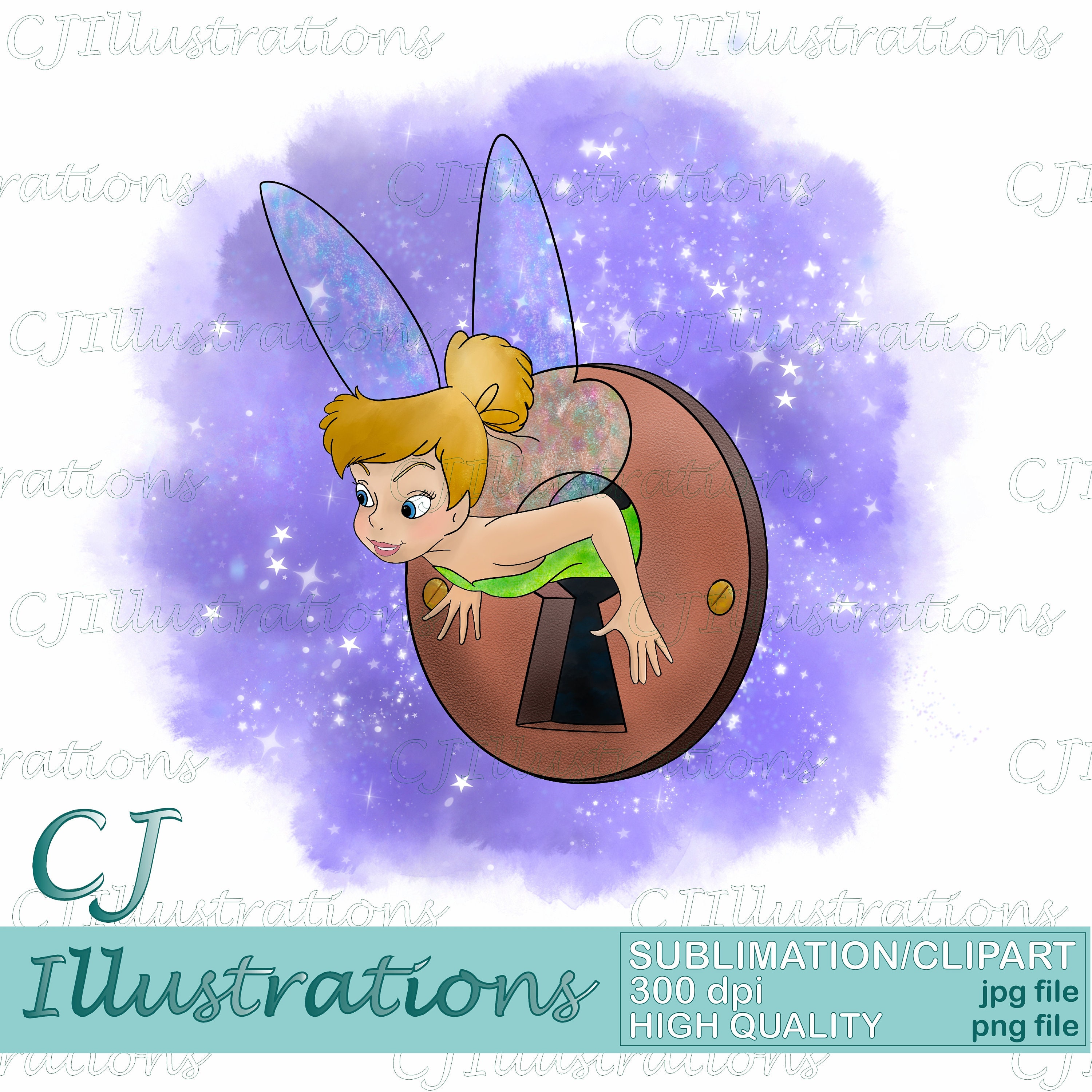 Cute Tink Sketch Clipart Sublimation Design Digital Download PNG JPG ...