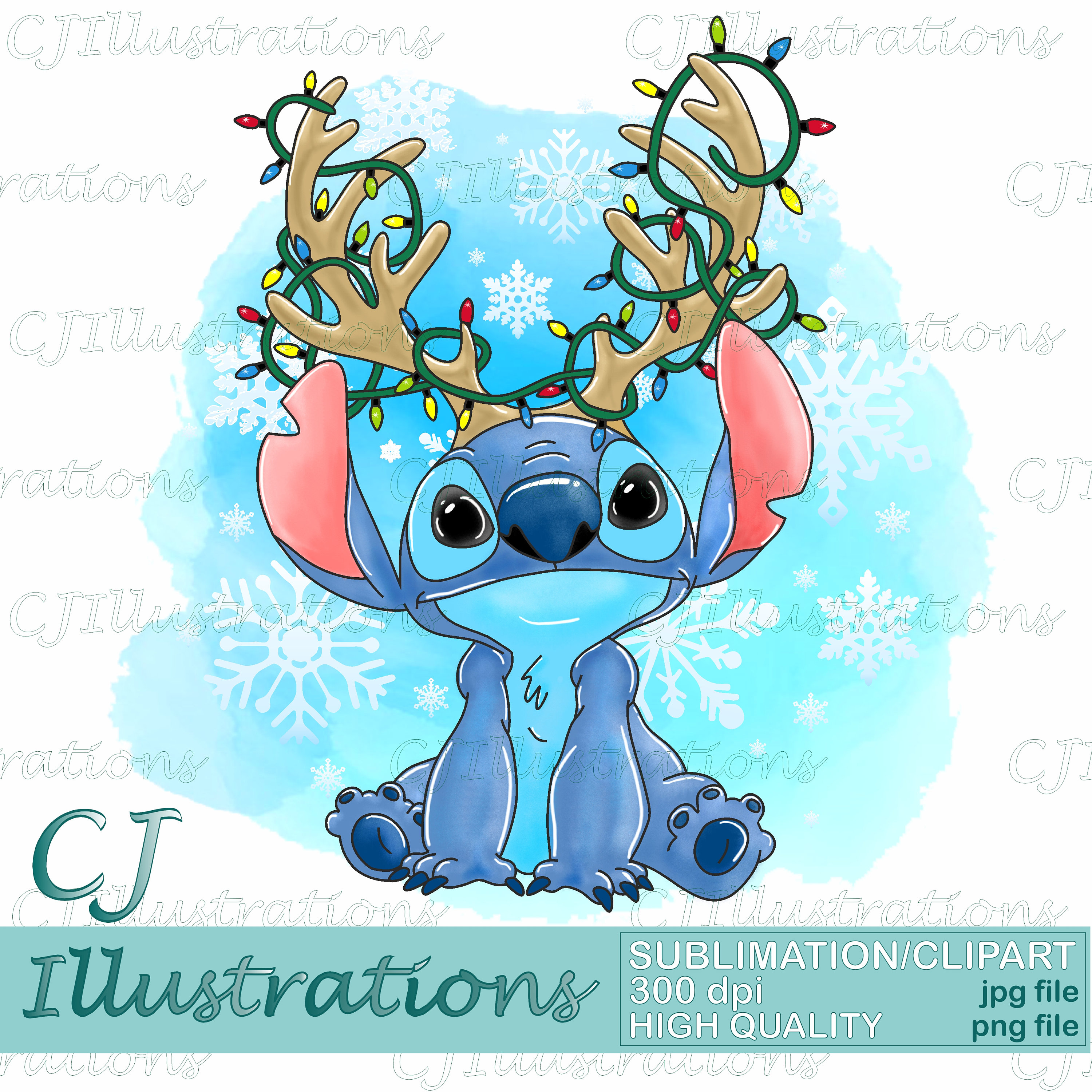 Cute Reindeer Stitch Sublimation Design Digital Download PNG JPG JPEG ...