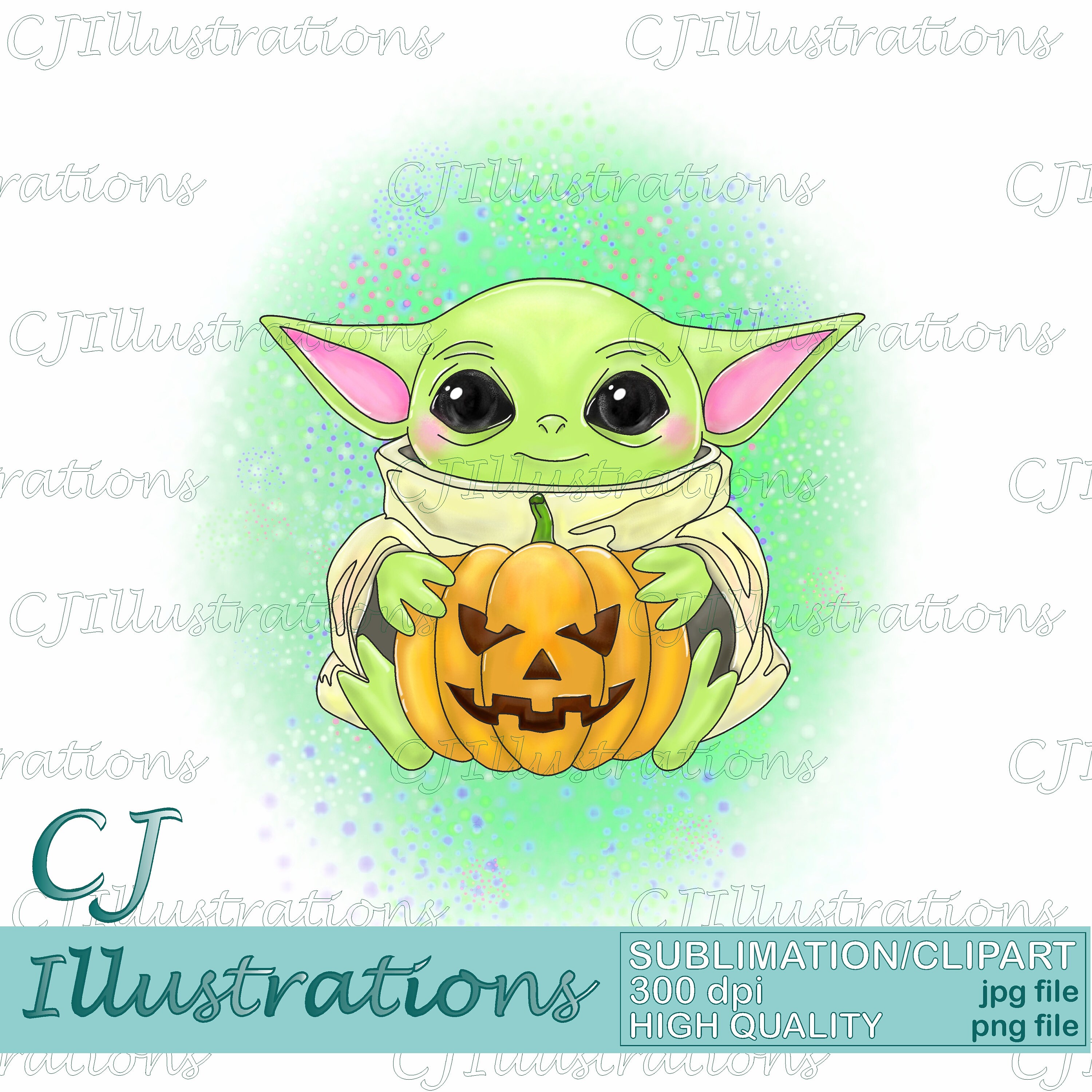 Cute Grogu Clipart Sublimation Design Digital Download PNG JPG JPEG ...