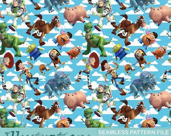 Cute Toy Story Seamless Pattern. Digital Paper. DIGITAL DOWNLOAD ...