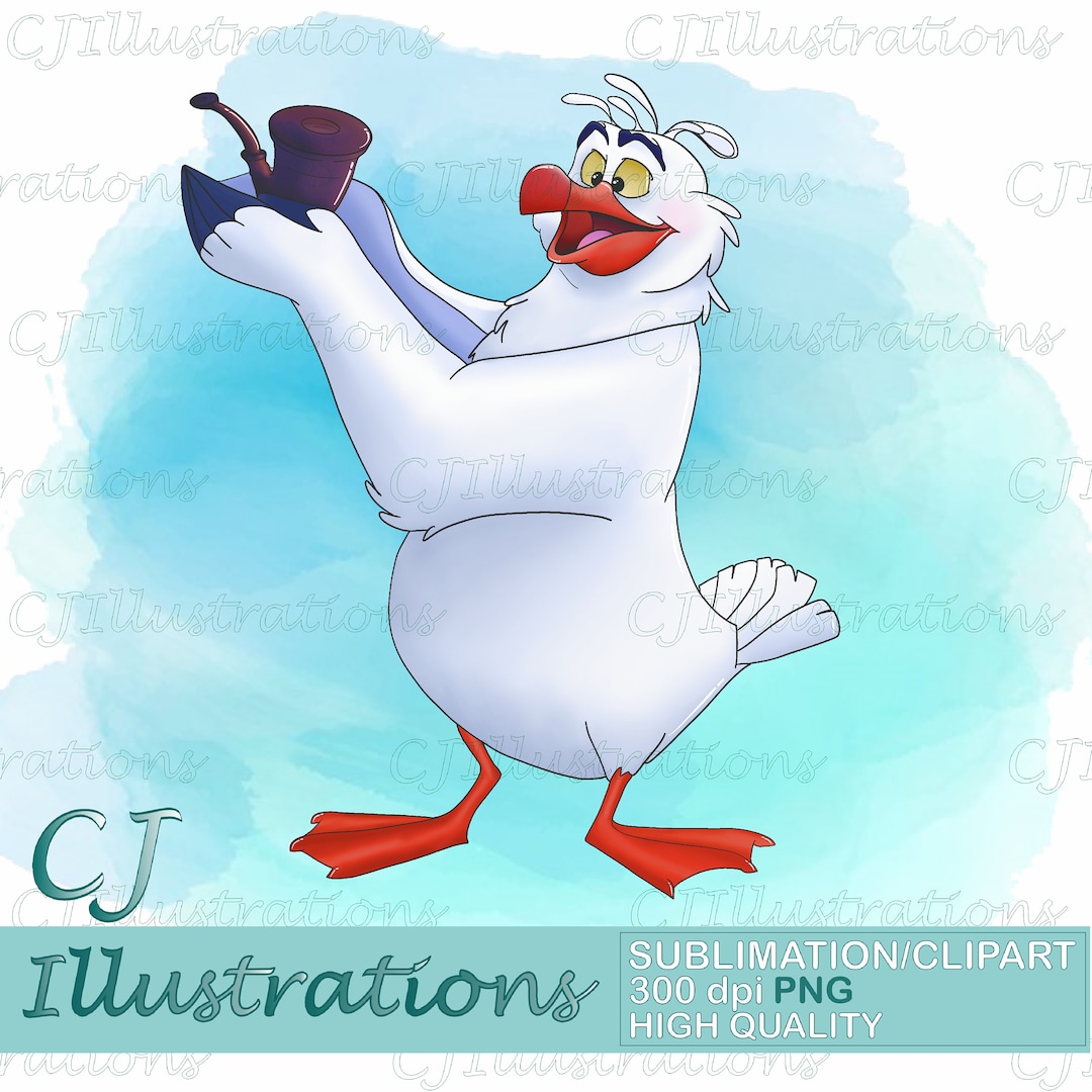 Cute Scuttle Little Mermaid Clipart Pattern PNG DIGITAL - Etsy