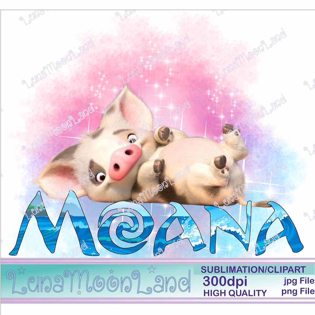 Cute Baby Moana Pua Pig Clipart Sublimation Design Digital - Etsy
