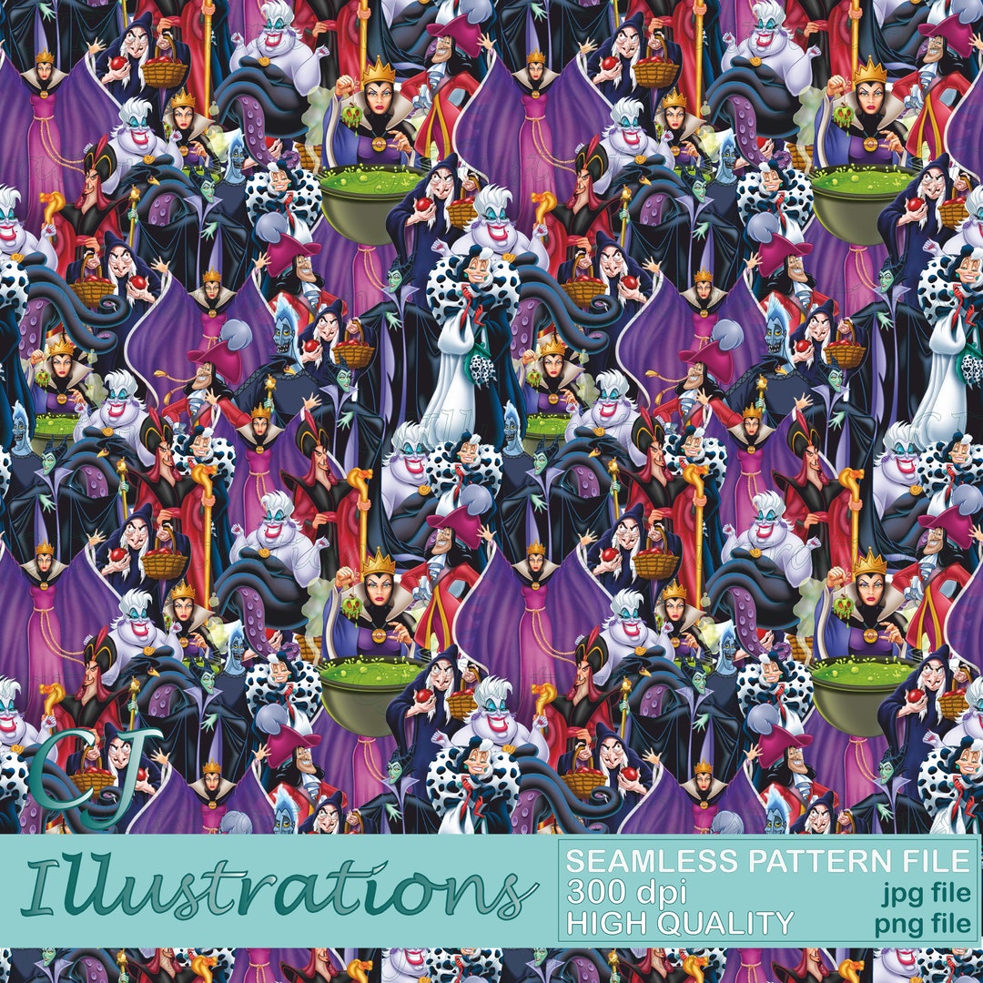 Evil Villains Seamless Pattern DIGITAL DOWNLOAD Commercial Use ...