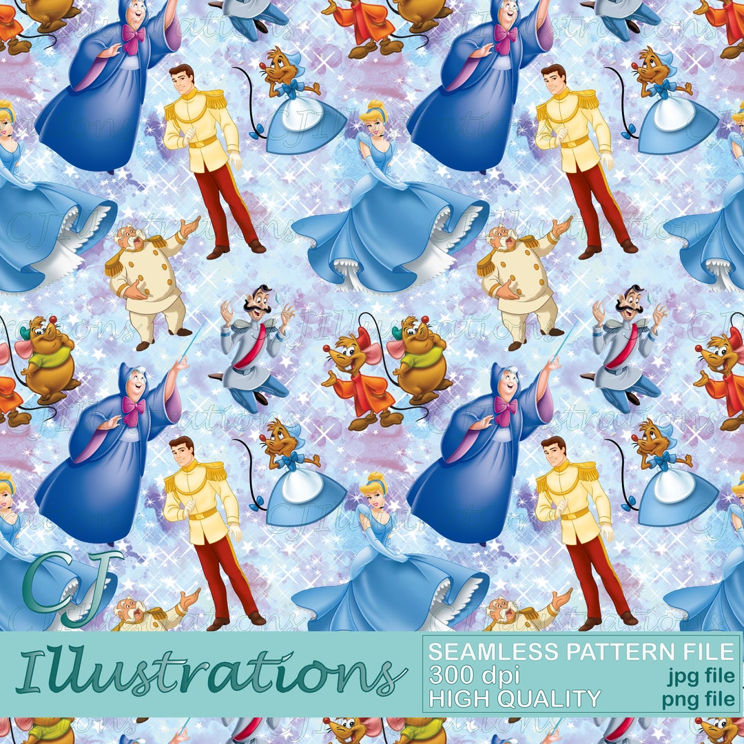 Cinderella Princess Seamless Pattern DIGITAL DOWNLOAD Kommerzielle ...