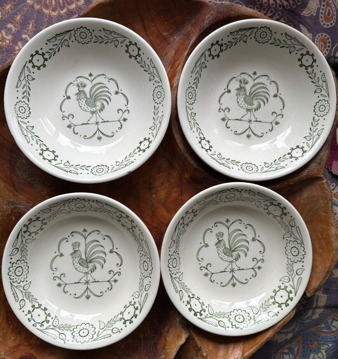 Scio Pottery Mid Century Farmhouse Bowls Rooster Weather Vane ...