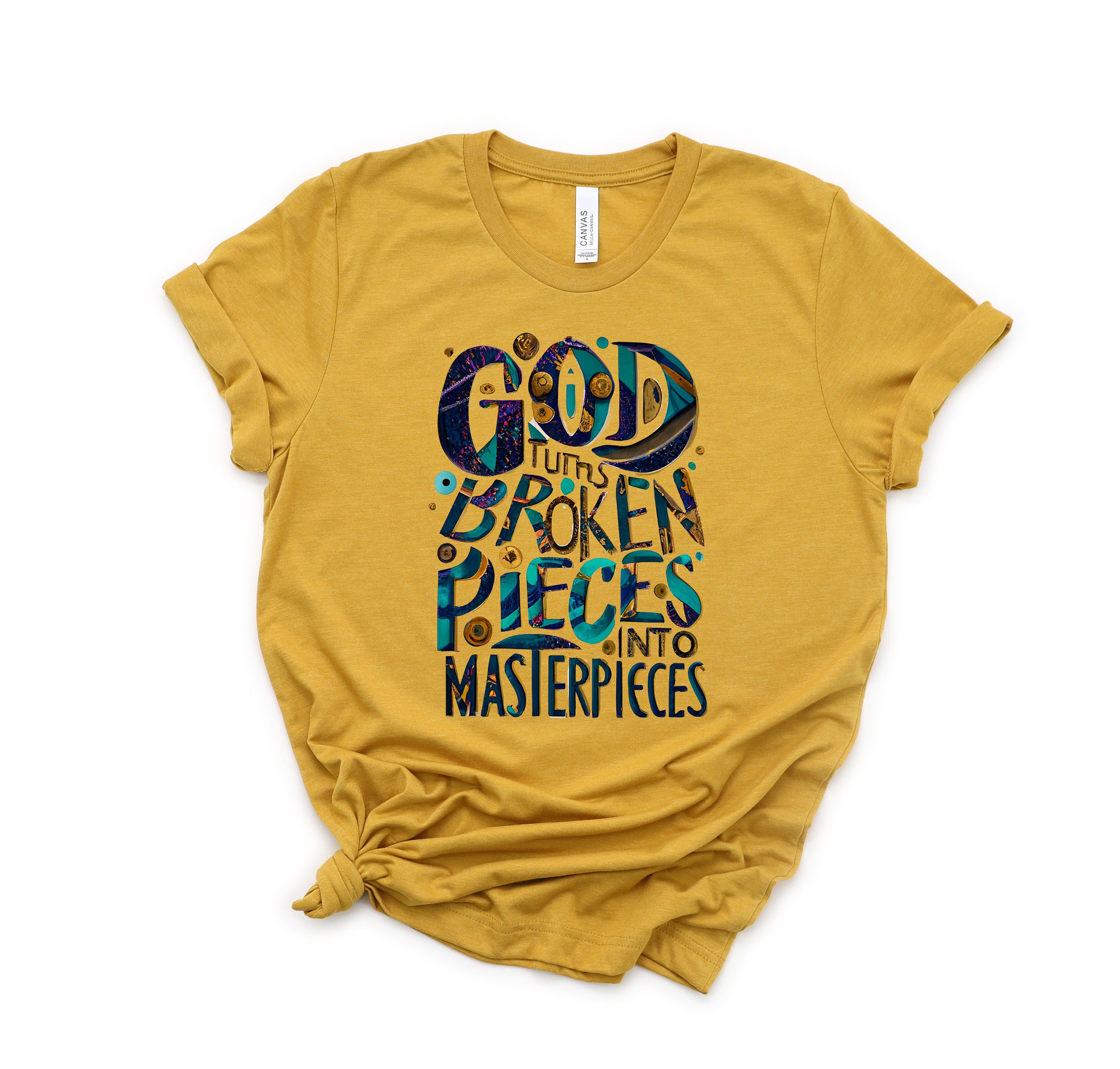 Christian T-shirt, God Turns Broken Pieces Into Masterpieces, Faith ...