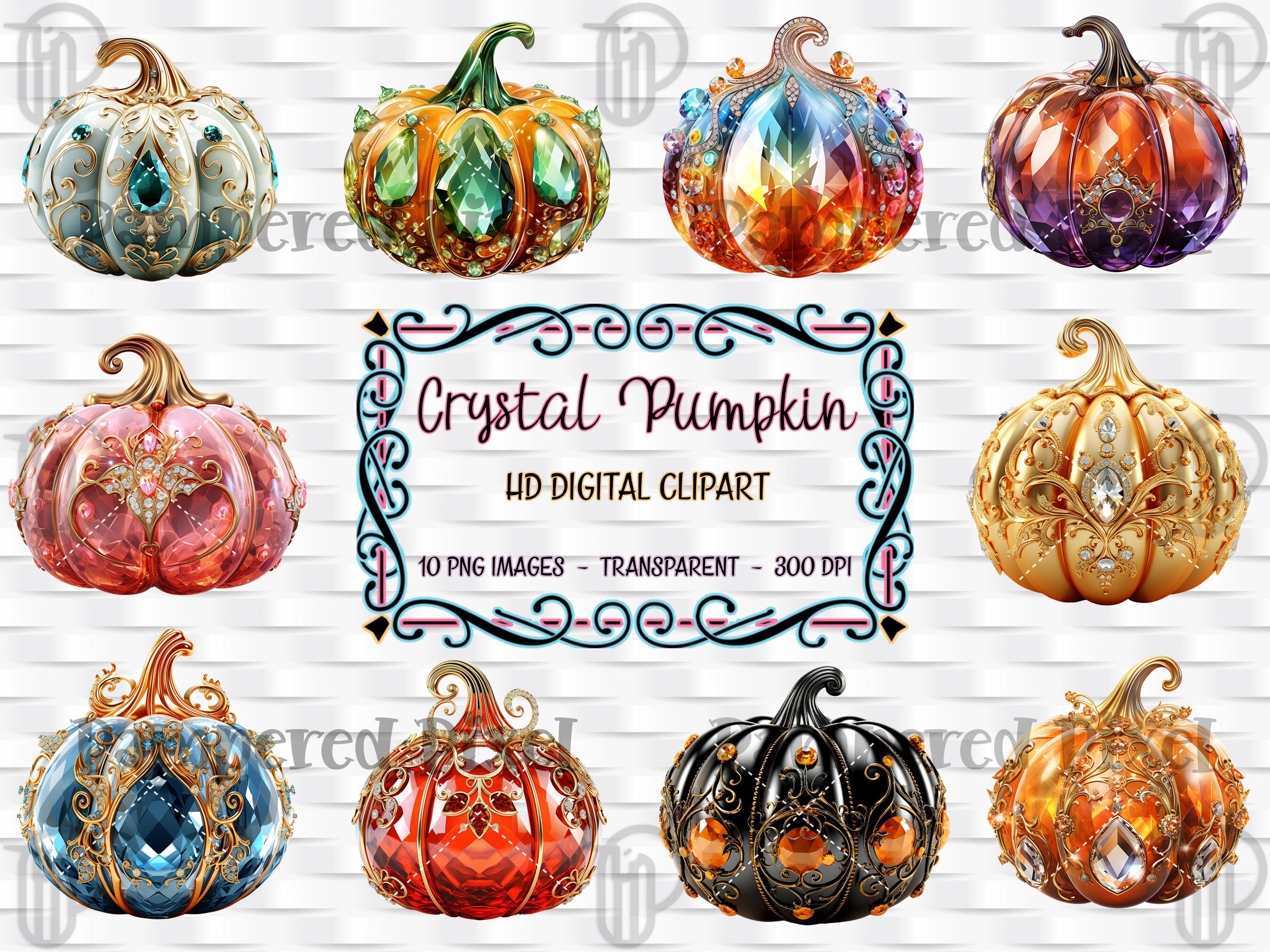 10 Crystal Pumpkin Clipart High Quality Clipart Beautiful - Etsy