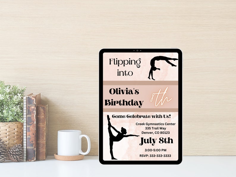 Gymnastics Invitation for Girls Birthday Party Editable Digital ...