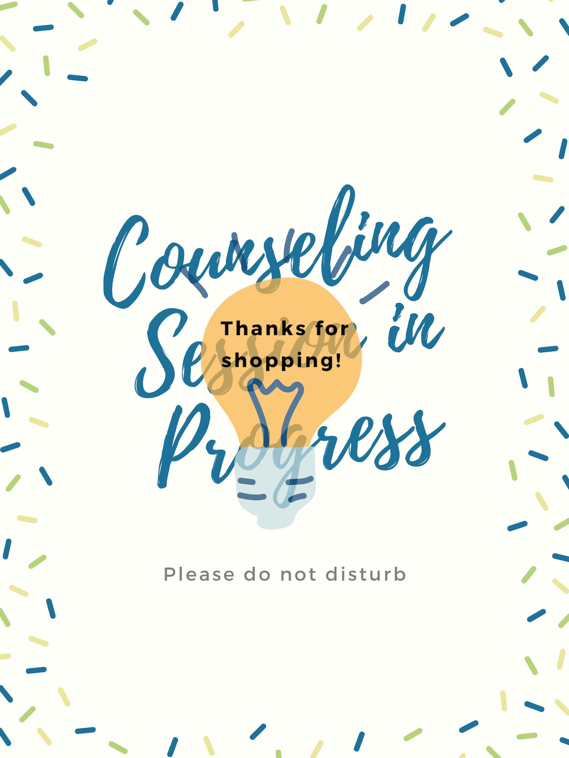 Counseling Session in Progress | Do Not Disturb Sign | DIGITAL DOWNLOAD ...