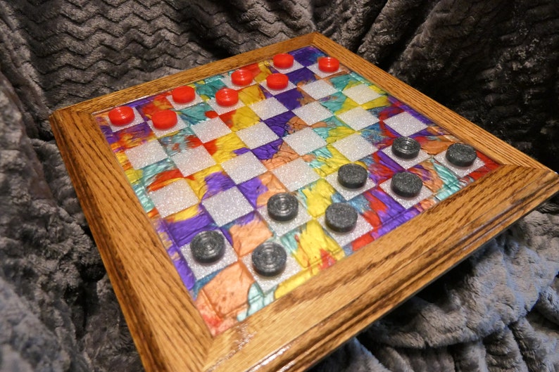 Chess/checker Board Oak Frame - Etsy