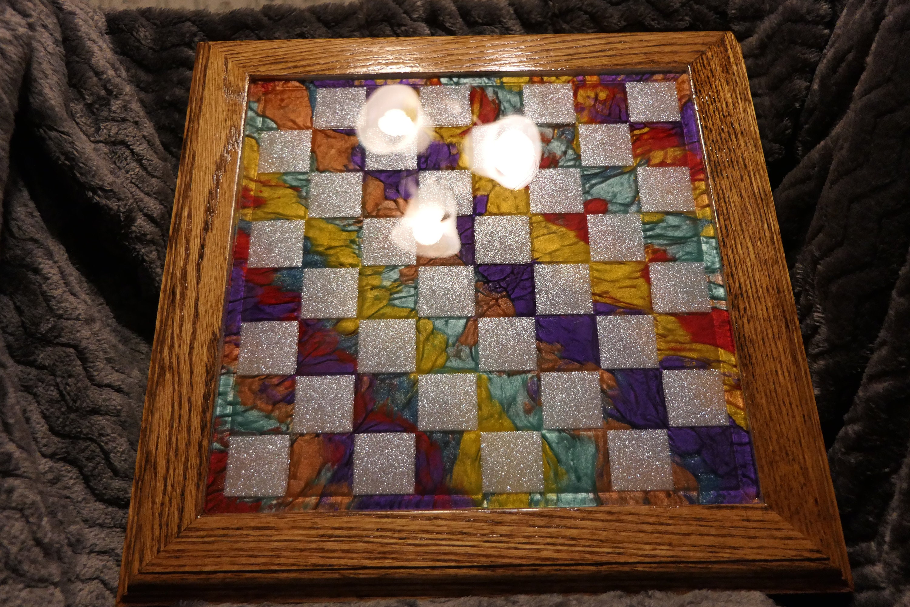 Chess/checker Board Oak Frame - Etsy