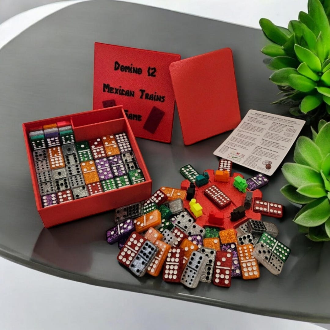 Domino 12 Mexican Trains Game silk Red - Etsy