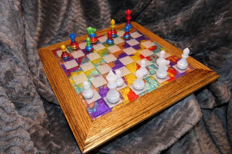 Chess/checker Board Oak Frame - Etsy